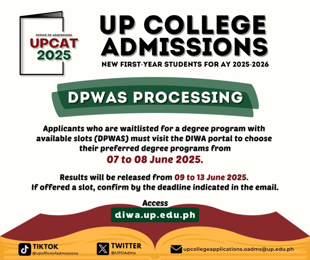 UP College Admission: DPWAS Processing – University of the Philippines ...